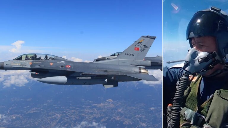 Ο Ακάρ πέταξε με F-16 πάνω από το βόρειο Αιγαίο | Cretalive ειδήσεις